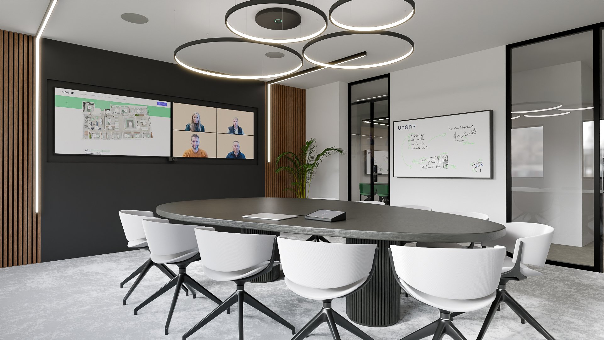 Hybride Meeting Room, een vergader­ruimte voor hybride vergade­ringen